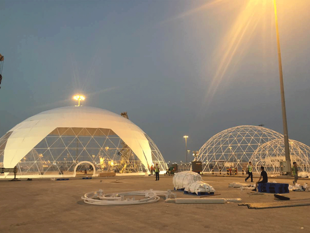 40m Geodome Event Hall Set Up In Qatar - Top Tent Structure Manufacturer